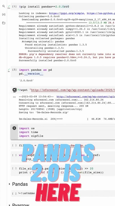 Pandas 2.0 gets a major performance boost with Apache Arrow backend #python #pandas #pyarrow ...