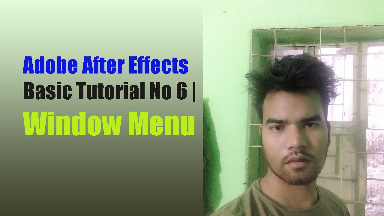 Adobe After Effects Basic Tutorial No 6 | Window Menu - YouTube