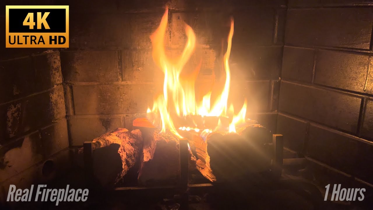 🔥 Real Fireplace with Crackling Fire Sounds in 4K | Relaxation & Cozy ...