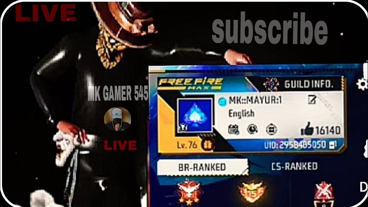 MK GAMER 545 is live! FREE FIRE LIVE MK GAMER LIVE - YouTube