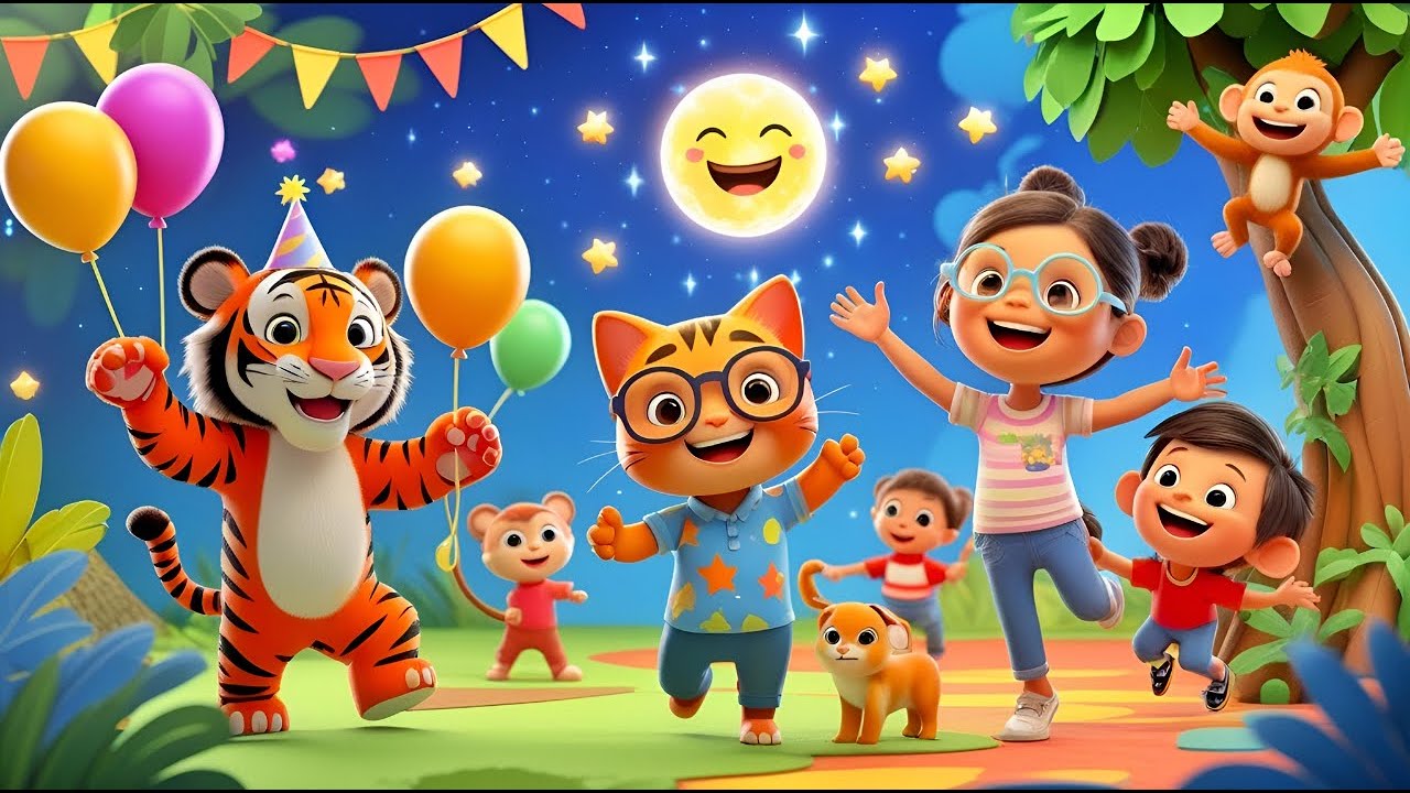 Top 5 Hindi Cartoon Rhymes for Kids | Jungle Party, Chanda Mama, Billu ...