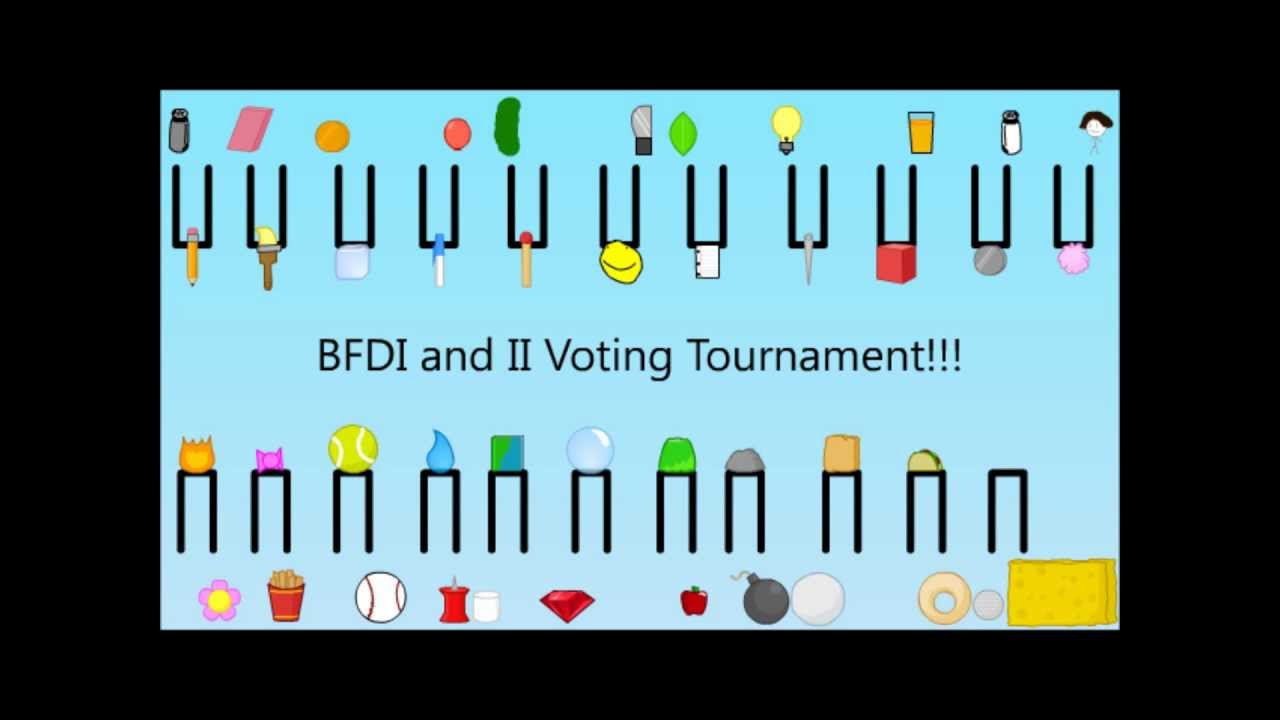 BFDI and II Voting Tournament - Paintbrush vs Teardrop - YouTube