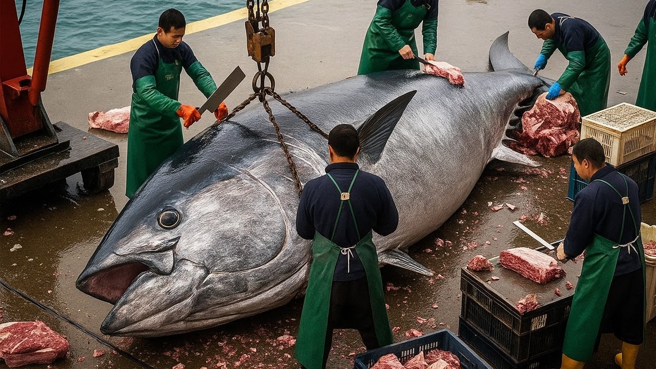 900lb Giant Bluefin Tuna Cut with Surgical Precision – No Meat Wasted ...