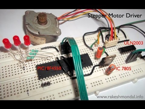 Stepper Motor controller using PIC18F4550 Microcontroller - YouTube