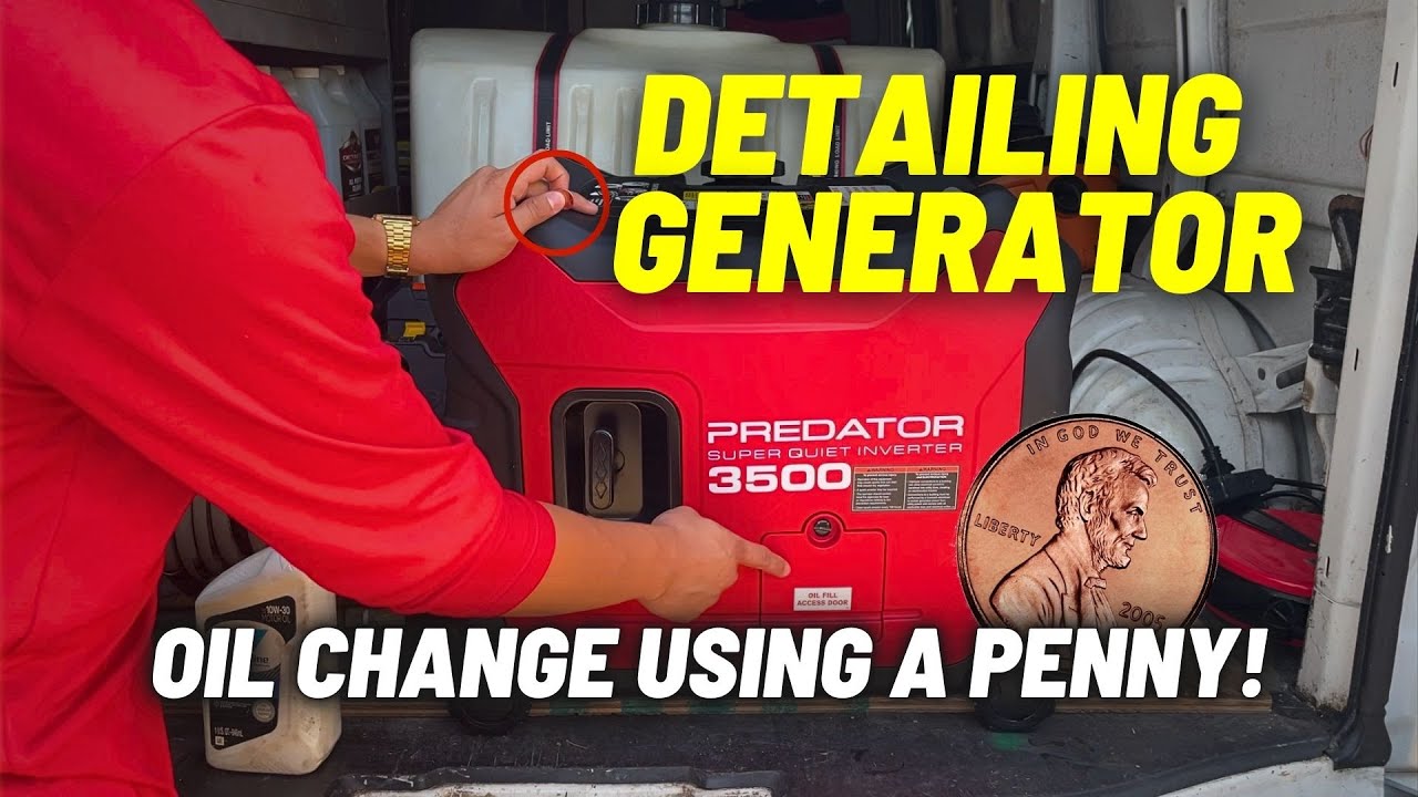 Predator 3500 Inverter Generator Oil Change Using A Penny - Detailing ...