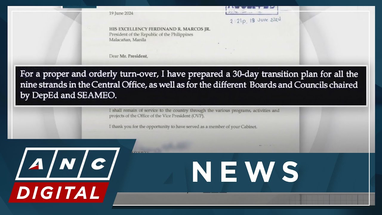 Marcos accepts Duterte's resignation from Cabinet | ANC - YouTube