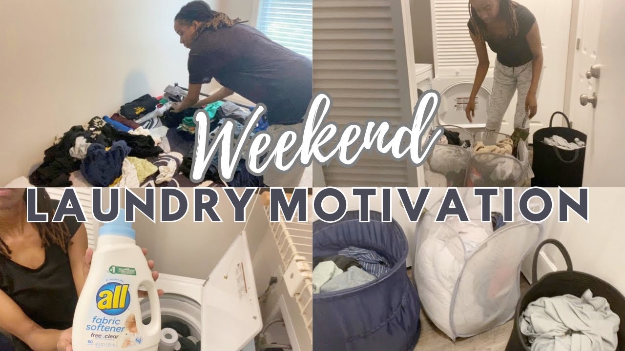 *NEW* WEEKEND LAUNDRY DAY ROUTINE | MOTIVATION | FAMILY OF 4 - YouTube