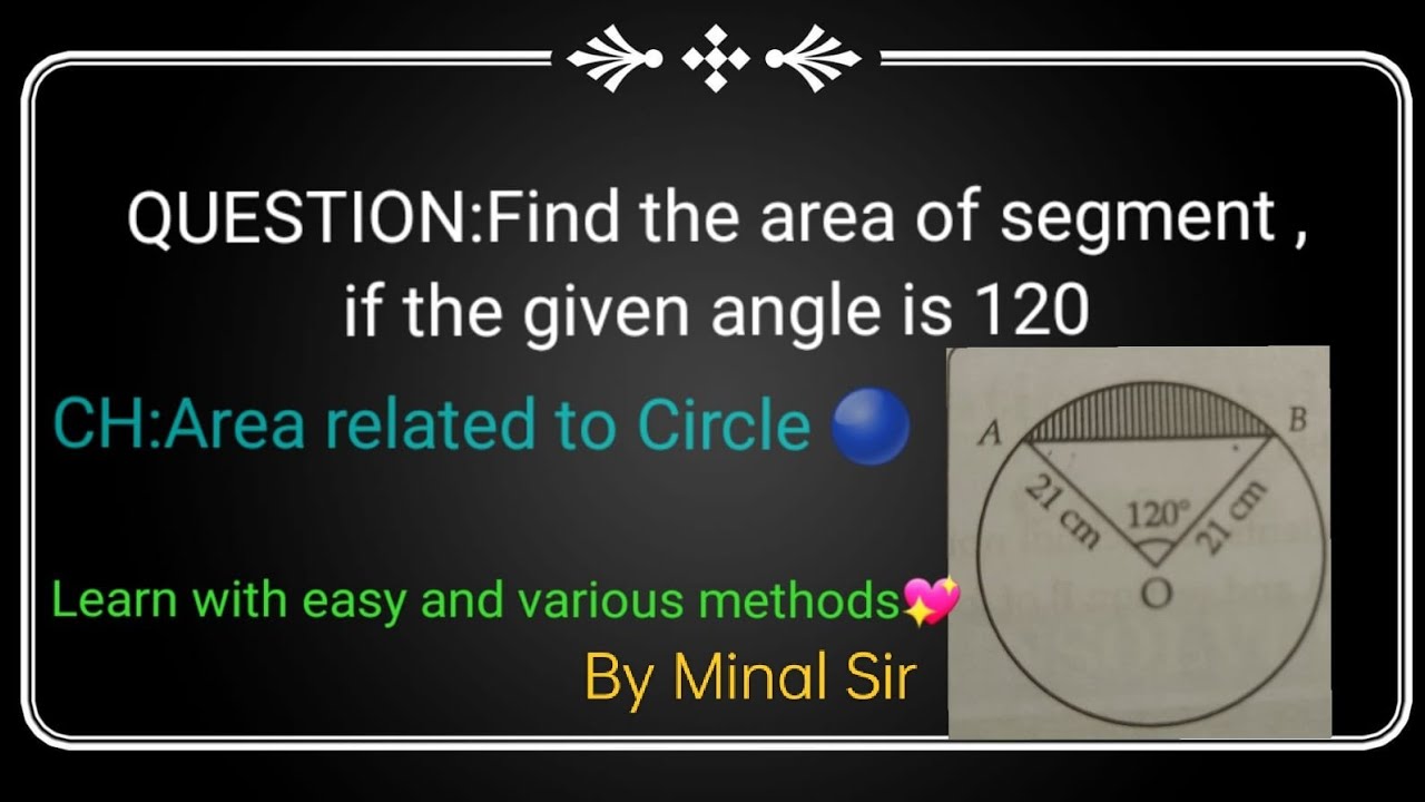 Easy or various way to solve questions of area related to circle. # ...