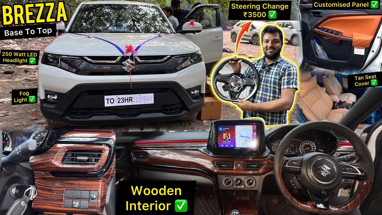 2023 Brezza Base Model Interior Modification 🔥 Amazing Interior ...