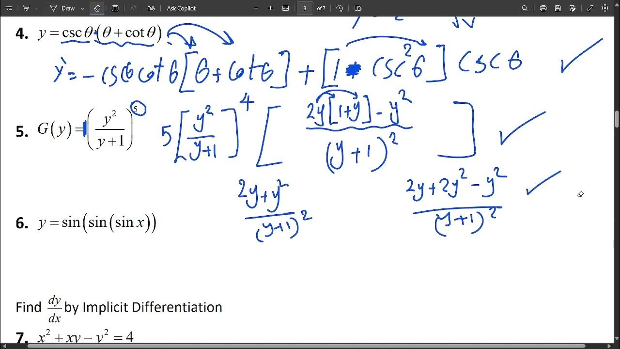 Major task (1) (differentiation) part 2 - YouTube