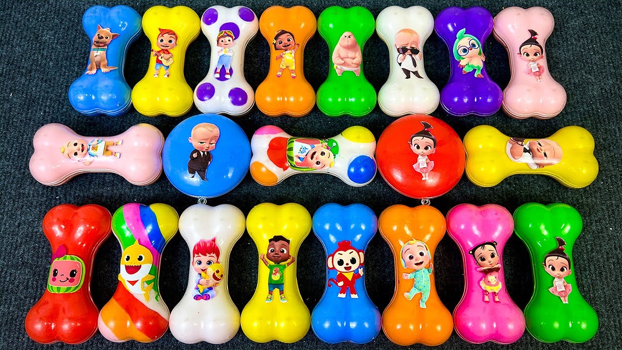 Rainbow Dog Bones🌈 Discovering Finding Pinkfong, Cocomelon Mixed Shapes ...