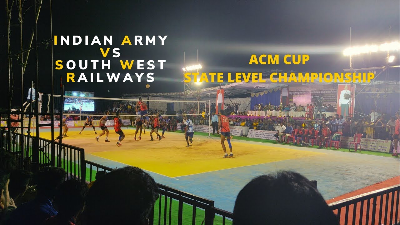 INDIAN ARMY Vs SOUTH WEST RAILWAYS Volleyball match | ACM Cup | State ...