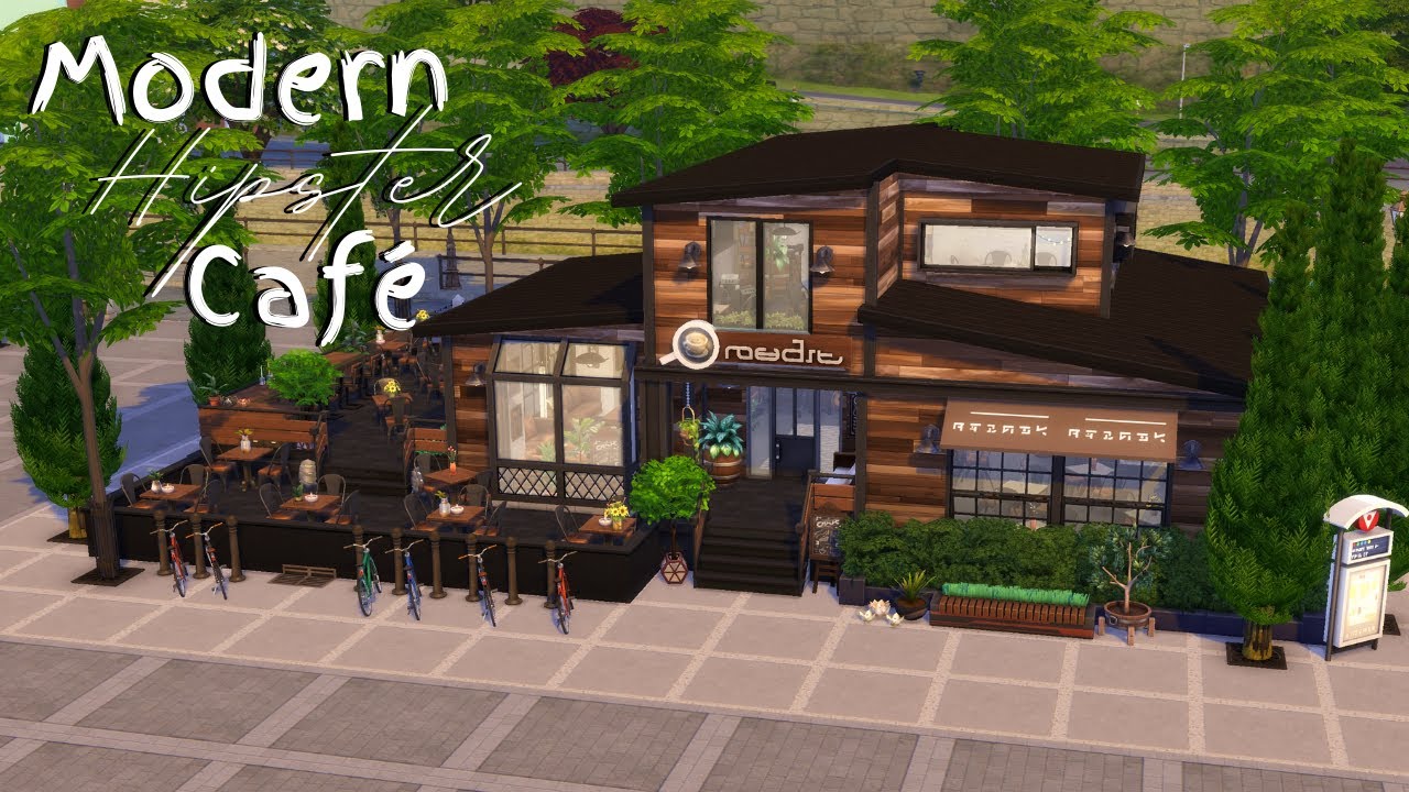 Modern Hipster Café ☕️ // The Sims 4: Speed Build - YouTube