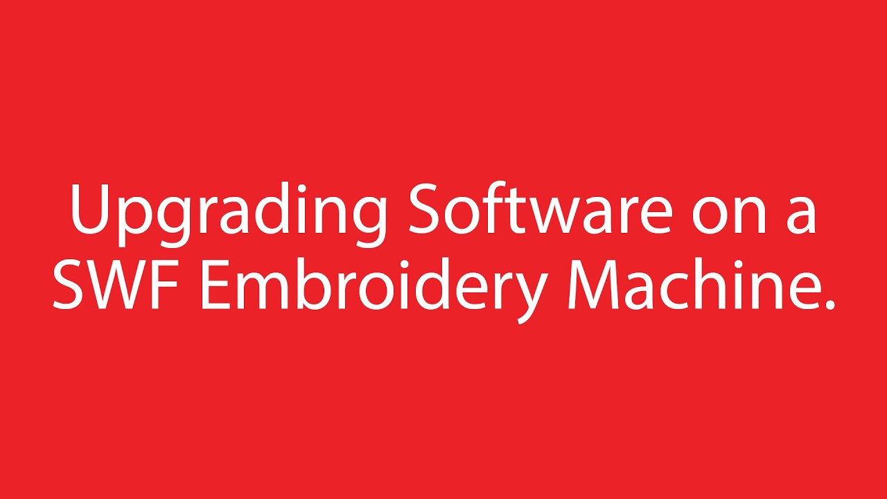 Updating the Software on a SWF Embroidery Machine - YouTube