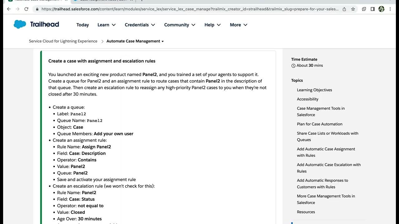 Create a case with assignment and escalation rules - YouTube