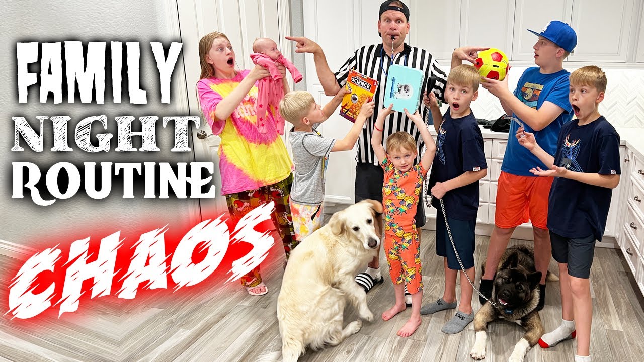 CRAZY Family Night Routine with 7 Kids! - YouTube