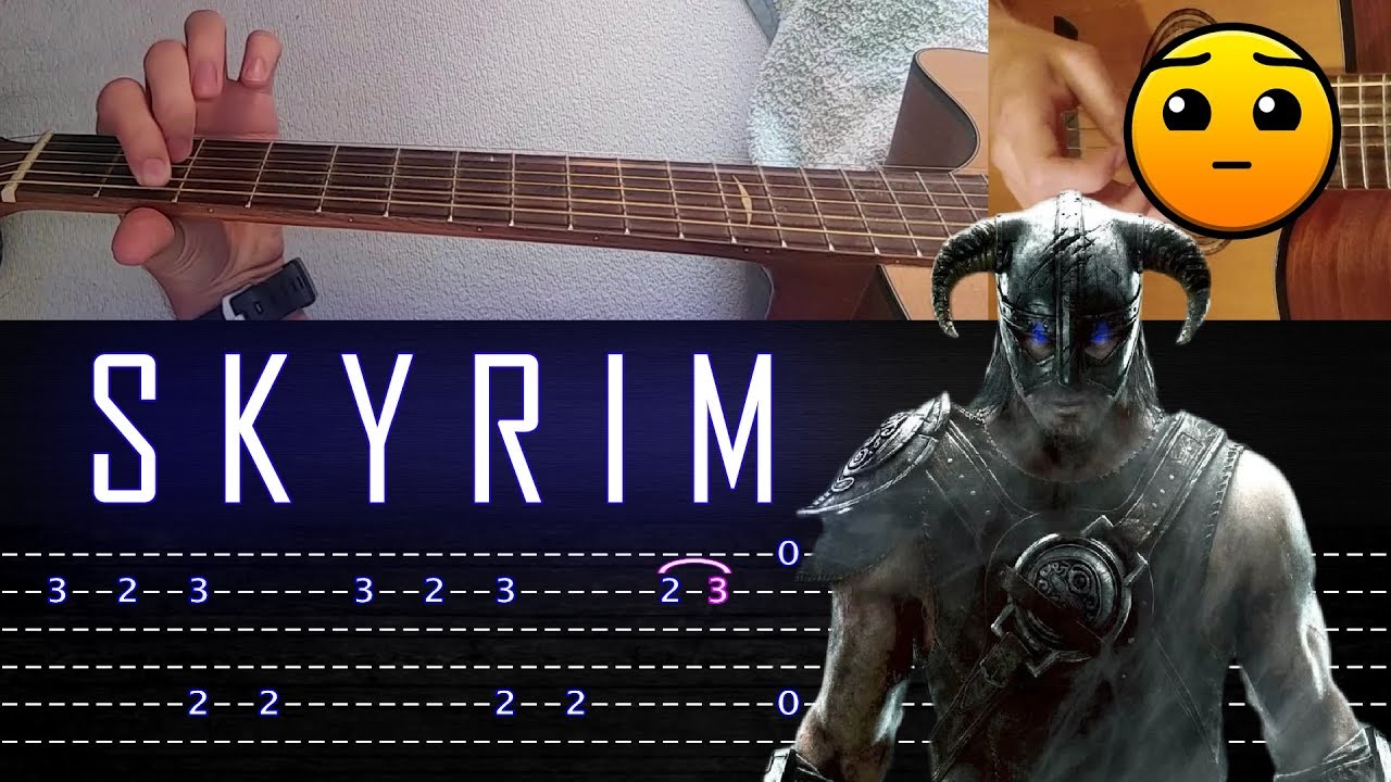 How to play 'Skyrim' Guitar Tutorial [TABS] Fingerstyle - YouTube