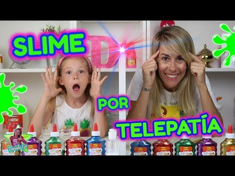 SLIME POR TELEPATIA! TWIN TELEPATHY SLIME CHALLENGE! MAMA VS DANIELA HACIENDO SLIME