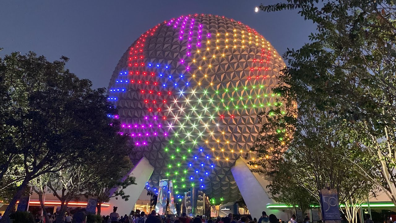 Epcot 40th Anniversary Full Spaceship Earth Show with Classic Epcot ...