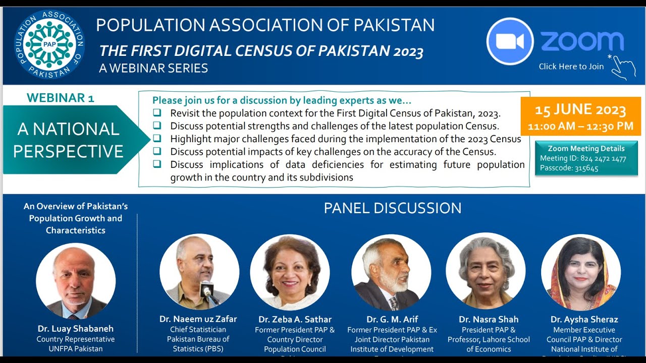 THE FIRST DIGITAL CENSUS OF PAKISTAN 2023 - A WEBINAR SERIES (Part1 ...