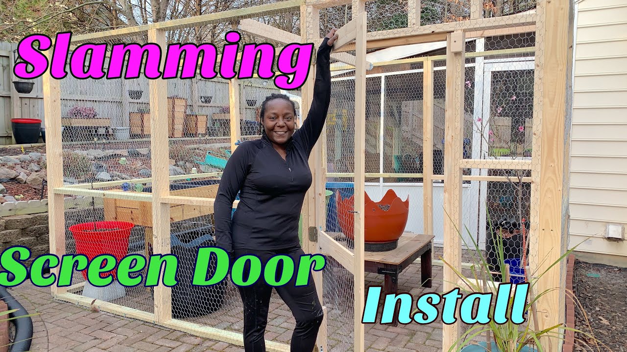 GARDEN ENCLOSURE//Part 2-SCREEN DOOR ADDITION - YouTube