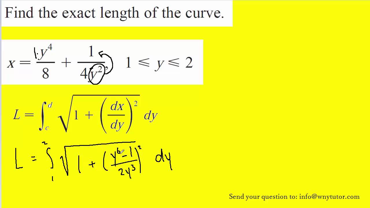 Find The Exact Length Of The Curve YouTube
