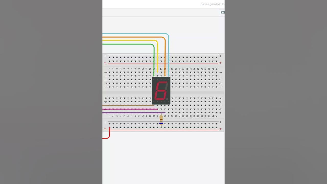 Contador de 0 a 9 con display 7 segmentos en Tinkercad - YouTube