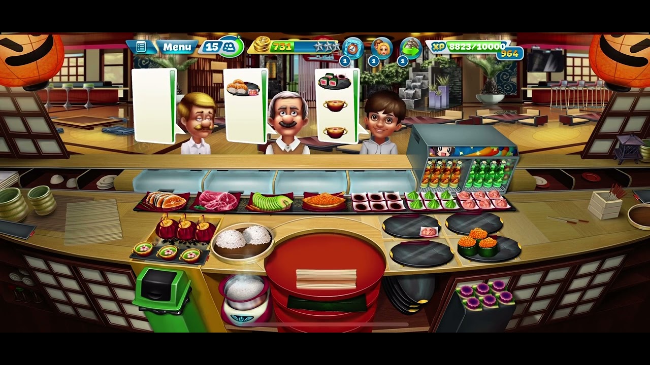 Cooking Fever Sushi Restaurant Level 40 3 Stars - YouTube