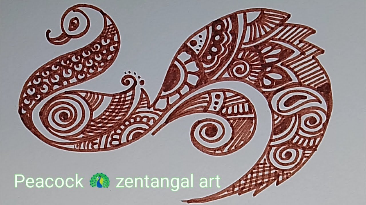 Peacock 🦚 zentangle art🥺 zentangle drawing Pattern 🎉🌹easy zentangle ...