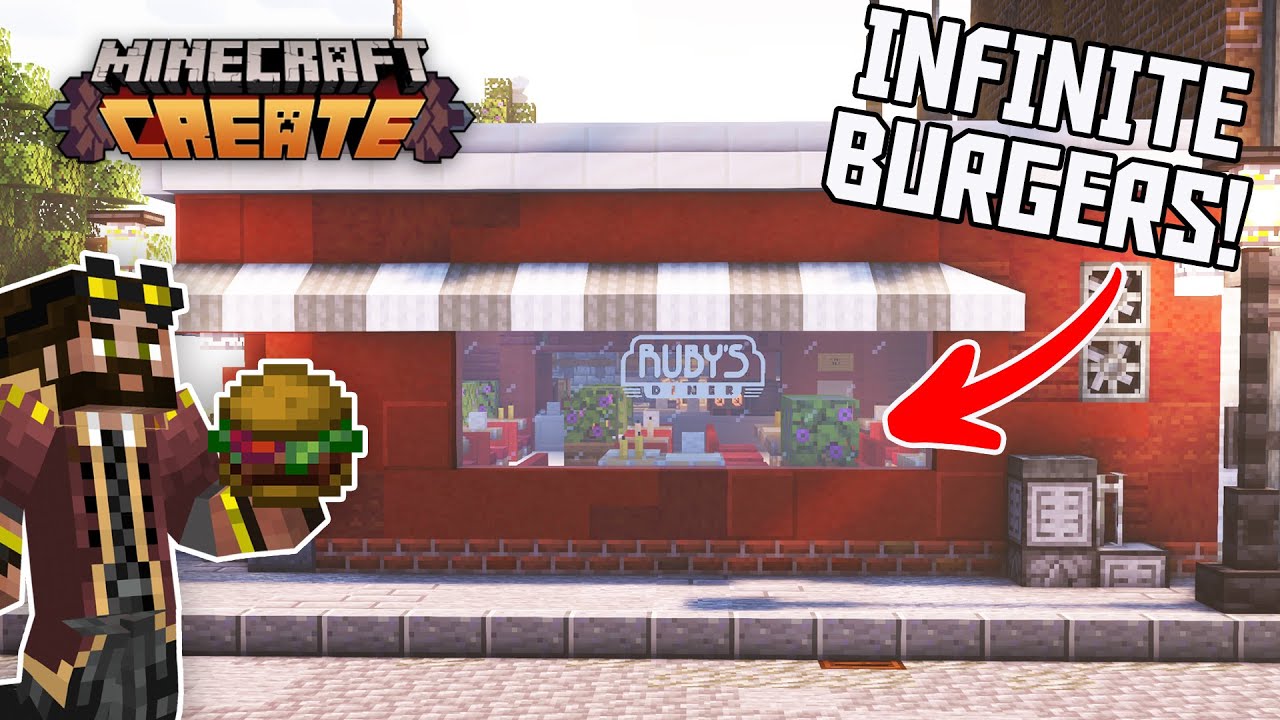 I built a 1950's DINER in Minecraft Create Mod! - YouTube