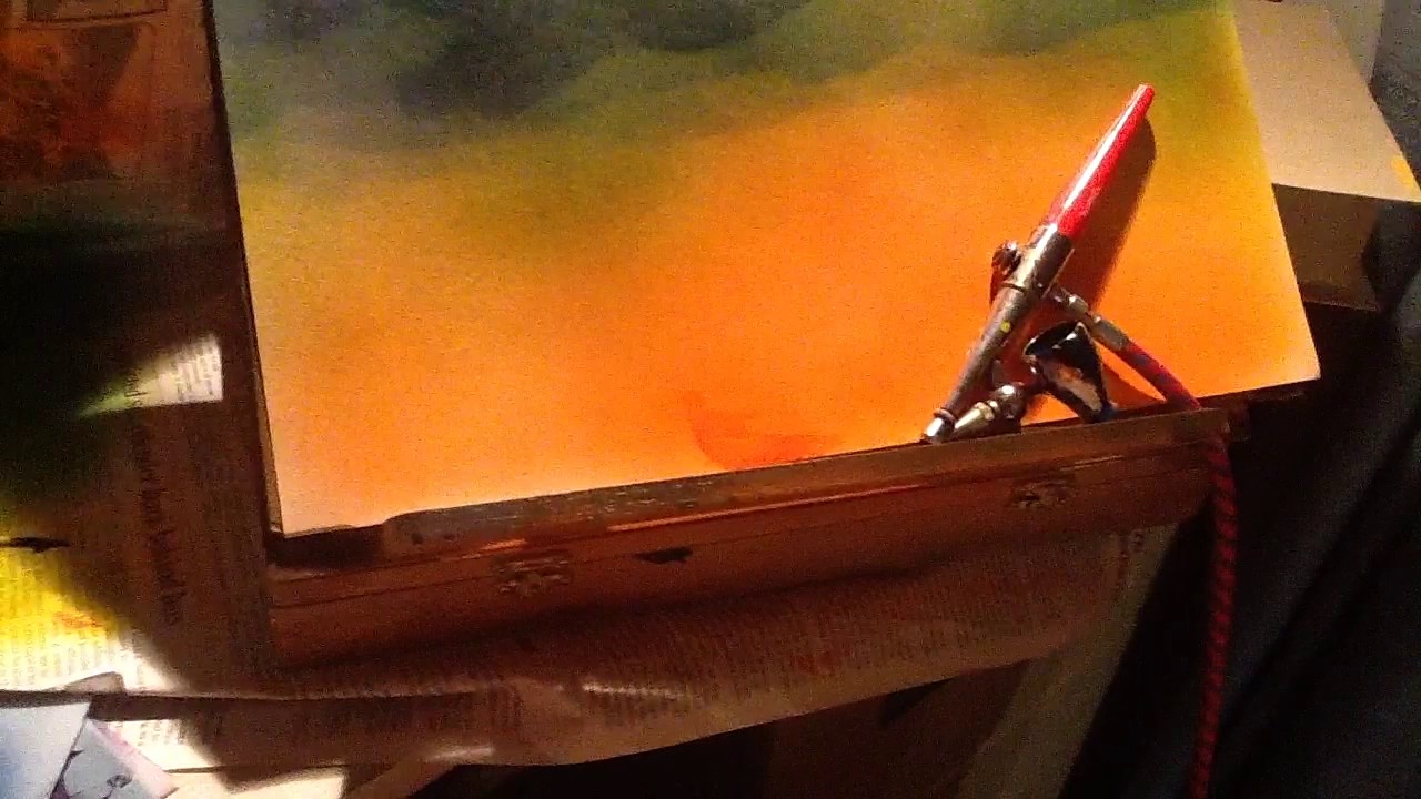 How To Make a Sunset Airbrush Picture - YouTube