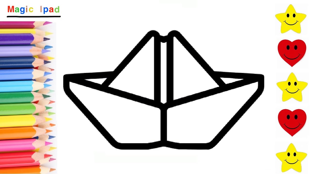 Como dibujar un BARCO DE PAPEL | dibujos niños 💓⭐ How to draw a PAPER ...