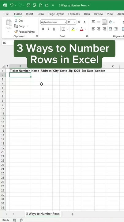 3 EXCEL ROW NUMBERING HACKS! - YouTube