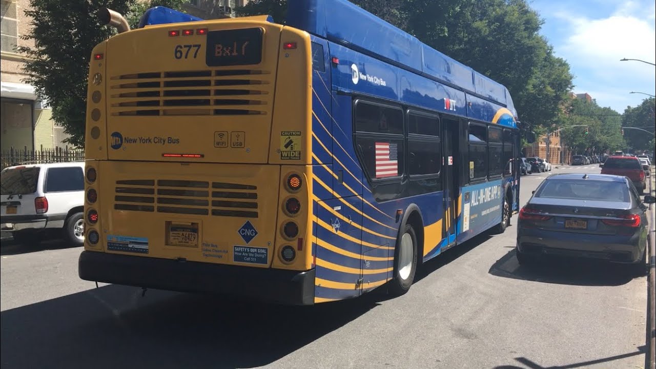 MTA NYC Bus New Flyer XN40 #677 Bx17 - YouTube