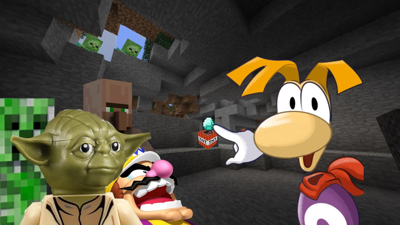 Rayman and Lego yoda in Minecraft. - YouTube