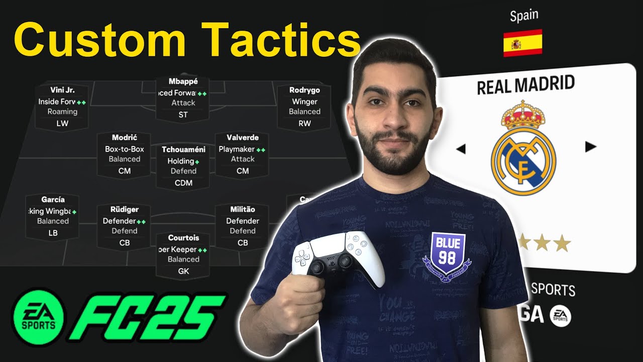 FC 25 Real Madrid 433 Holding Formation Best Custom Tactics - YouTube