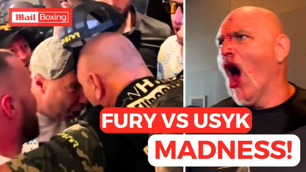 FULL FIGHT! John Fury and Usyk's team come to BLOWS on fight week!🔥 ...