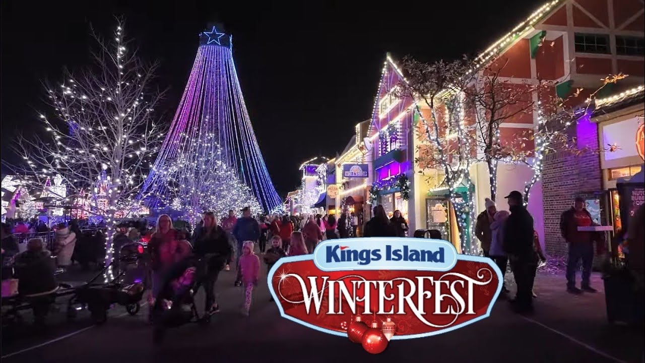 Kings Island Winterfest. A walk through the beautiful lights. - YouTube
