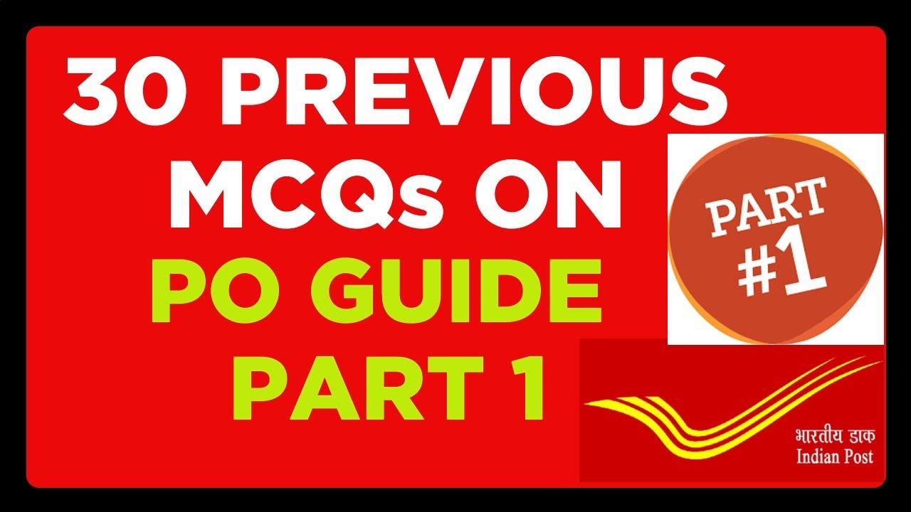 MCQs ON PO GUIDE PART 1 / IMPORTANT QUESTIONS IN PO GUIDE PART 1 / GDS ...