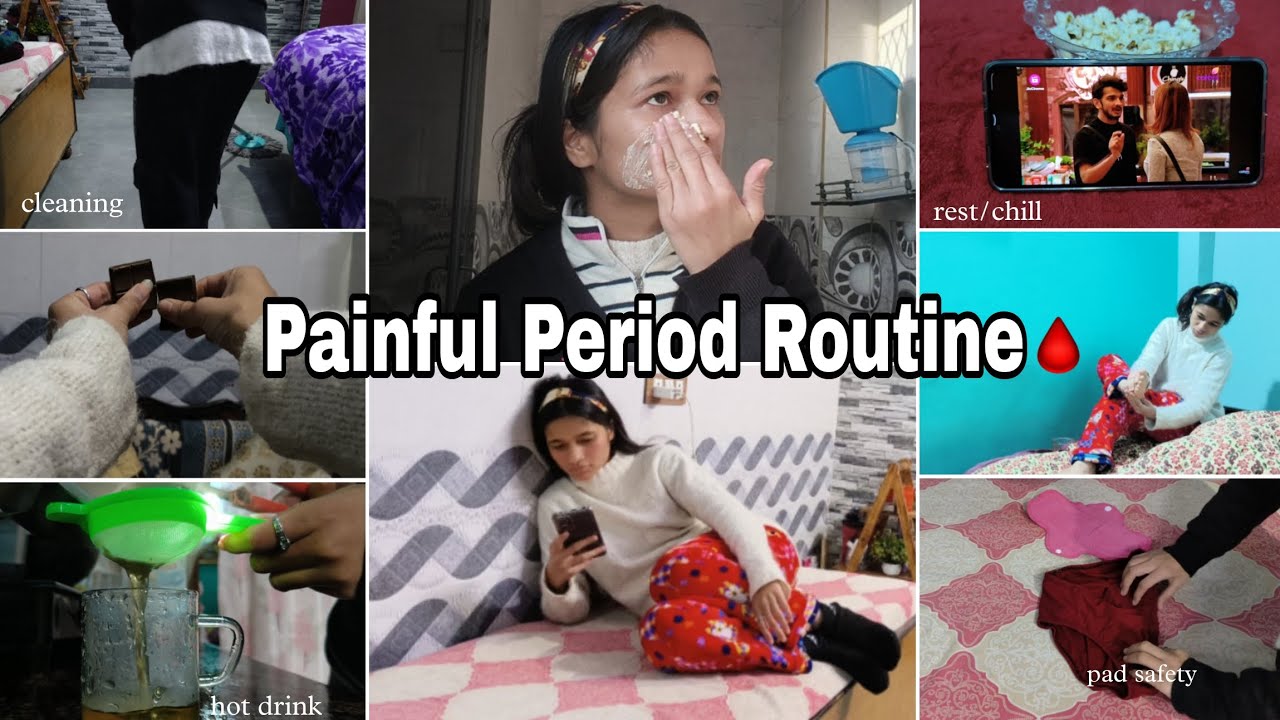 PAINFUL PERIOD ROUTINE🩸😣/Pain Relief Yoga, Hygiene Tips, Selfcare,Rest ...