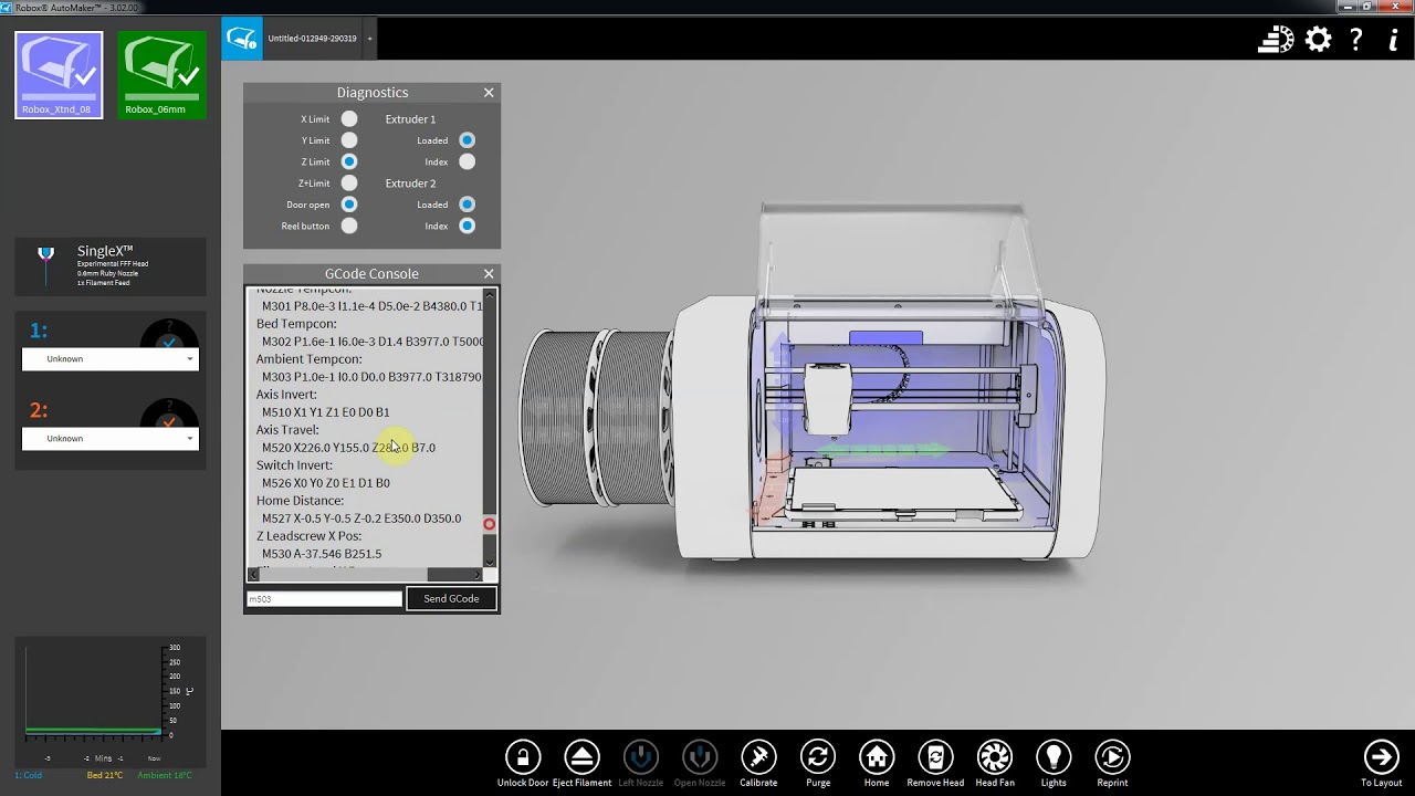 Robox 3D Printer - Custom Head configuration / setup - YouTube