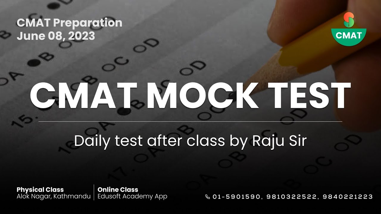 CMAT Preparation Class | Daily CMAT Mock Test by Raju Sir | June 08 ...
