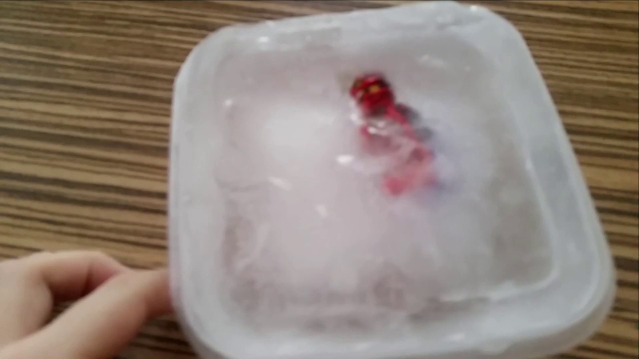 Smashing a frozen lego minifig! - YouTube