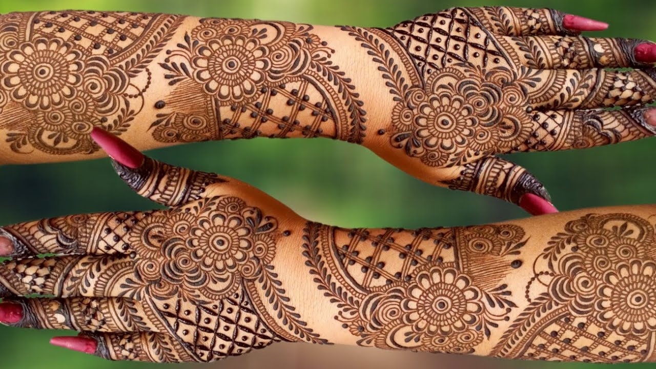 Latest Stylish Mehndi Design for full hand easy-Unique style Backhand ...