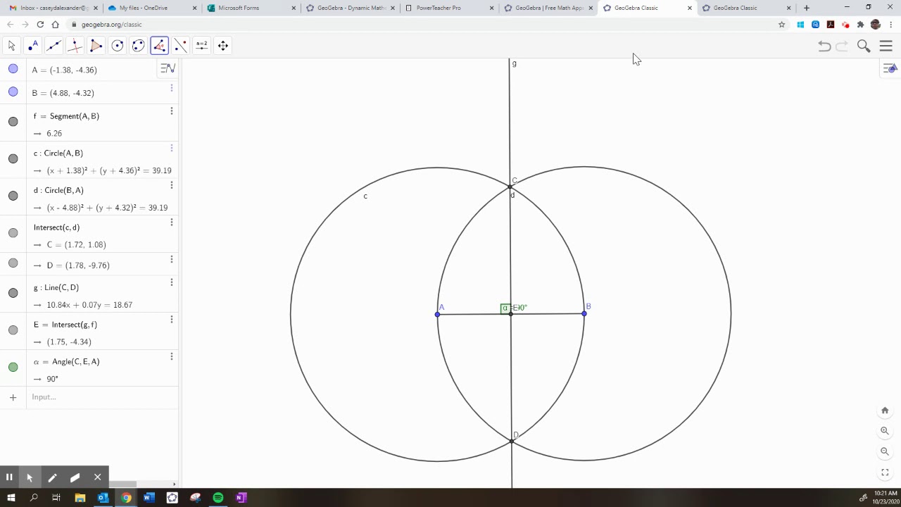 Lesson 2.2: Constructing Perpendicular Lines in GeoGebra - YouTube