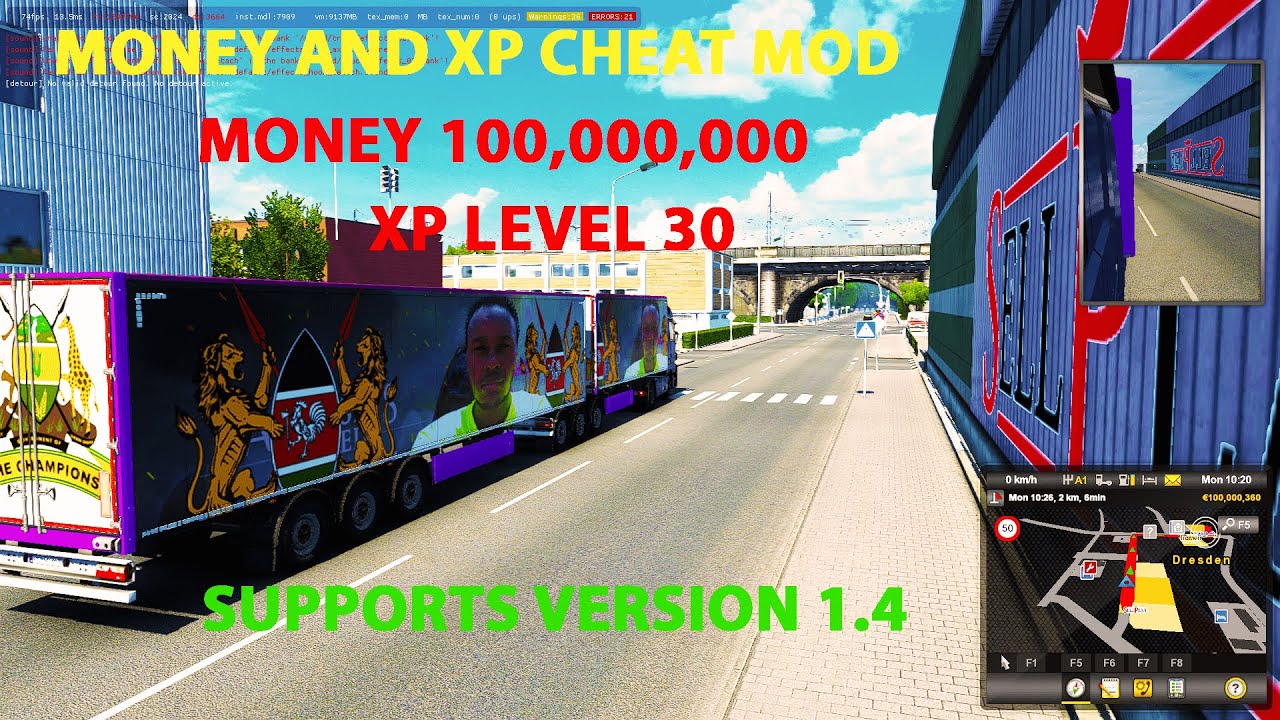 ETS2 1.4 MONEY AND XP MOD - YouTube
