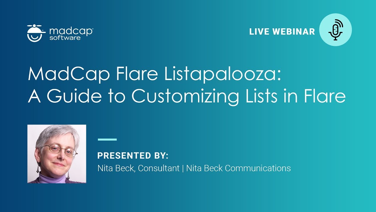 MadCap Flare Listapalooza: A Guide to Customizing Lists in Flare - YouTube