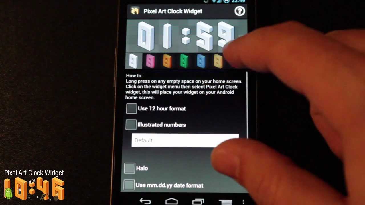 Pixel Art Clock Widget - YouTube