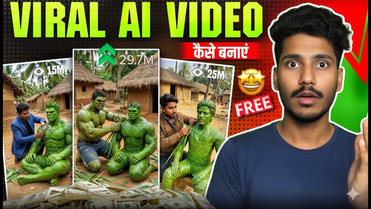 How to make Viral Leaf Human Sculpture AI Video free | AI video kaise ...
