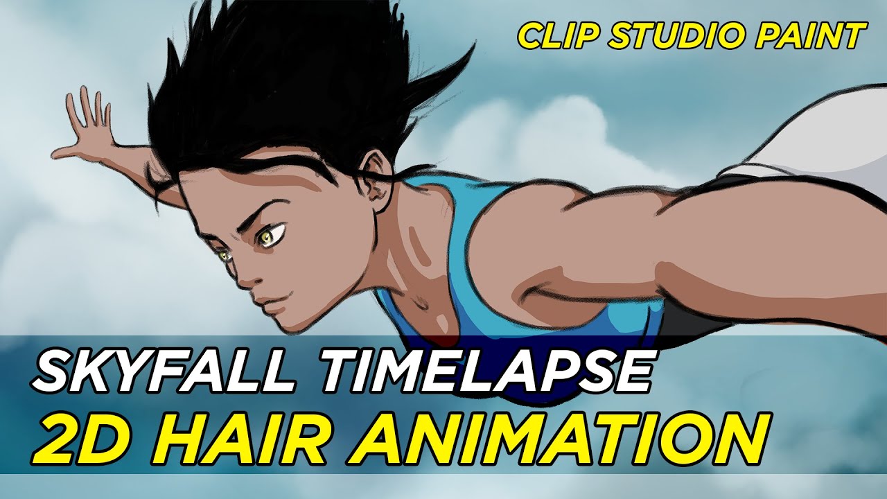 Animating 2D Hair in Clip Studio Paint - Sky Fall Timelapse - YouTube